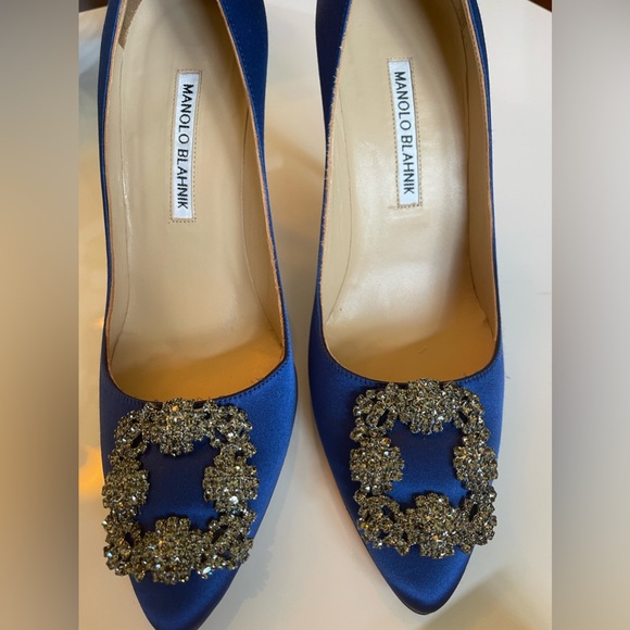Manolo Blahnik | Shoes | Manolo Blahnik Hangisi 5 Carrie Bradshaw Blue ...
